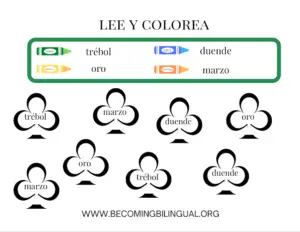 St. Patrick's Day Printables In Spanish - Becoming Bilingual