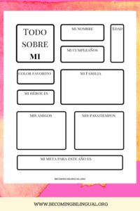 Todo Sobre Mi: All About Me Activities For Kids - Becoming Bilingual
